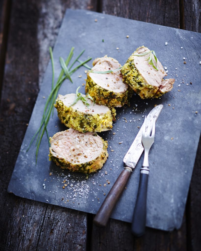 Filet mignon de porc en croûte d'herbes et Fleur de sel de Camargue